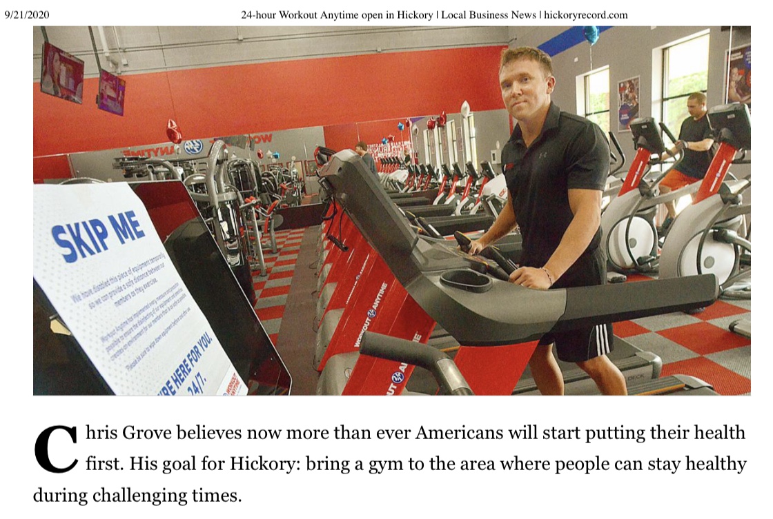 24 hour Workout Anytime Gym Opens In Hickory Workout Anytime