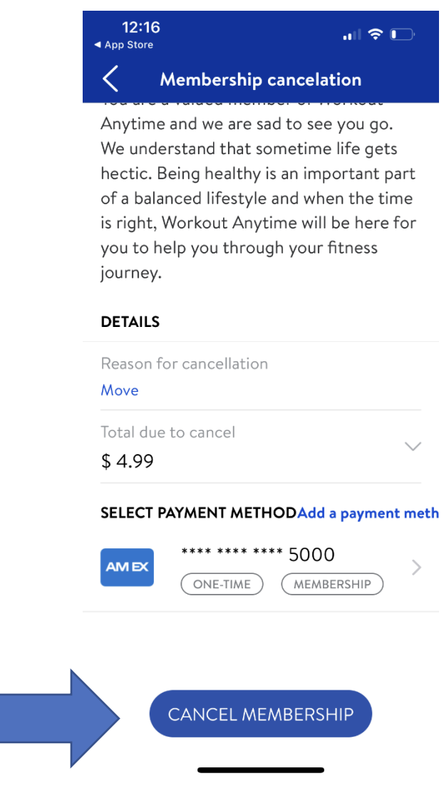 Canceling Membership | Workout Anytime